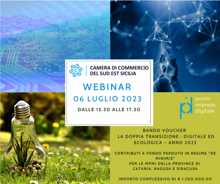 Webinar della Camera di Commercio Sud Est Sicilia - Bando voucher sulla doppia transizione ...